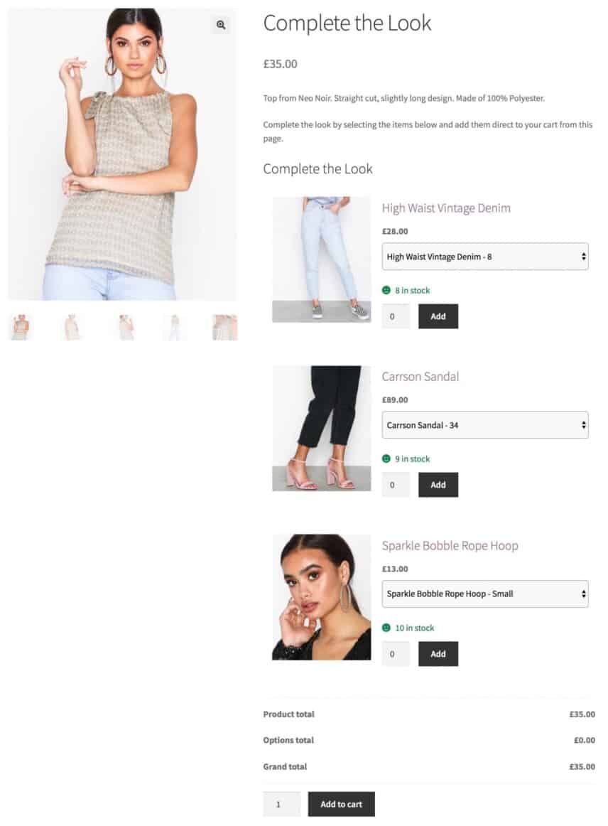 How to make a 'Complete the Look' product in WooCommerce