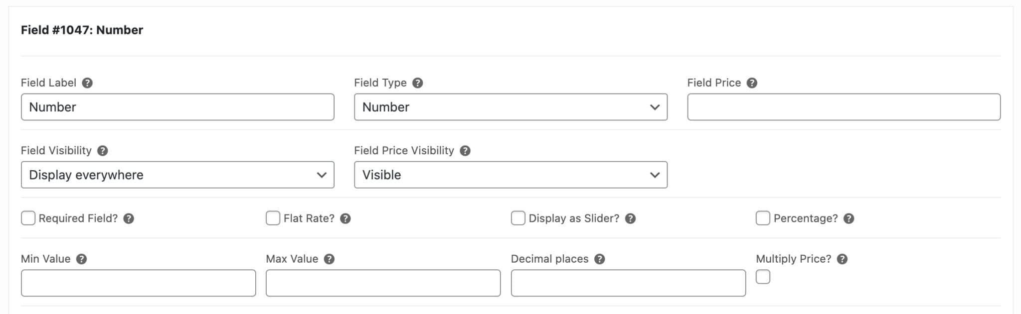 Number fields - Plugin Republic