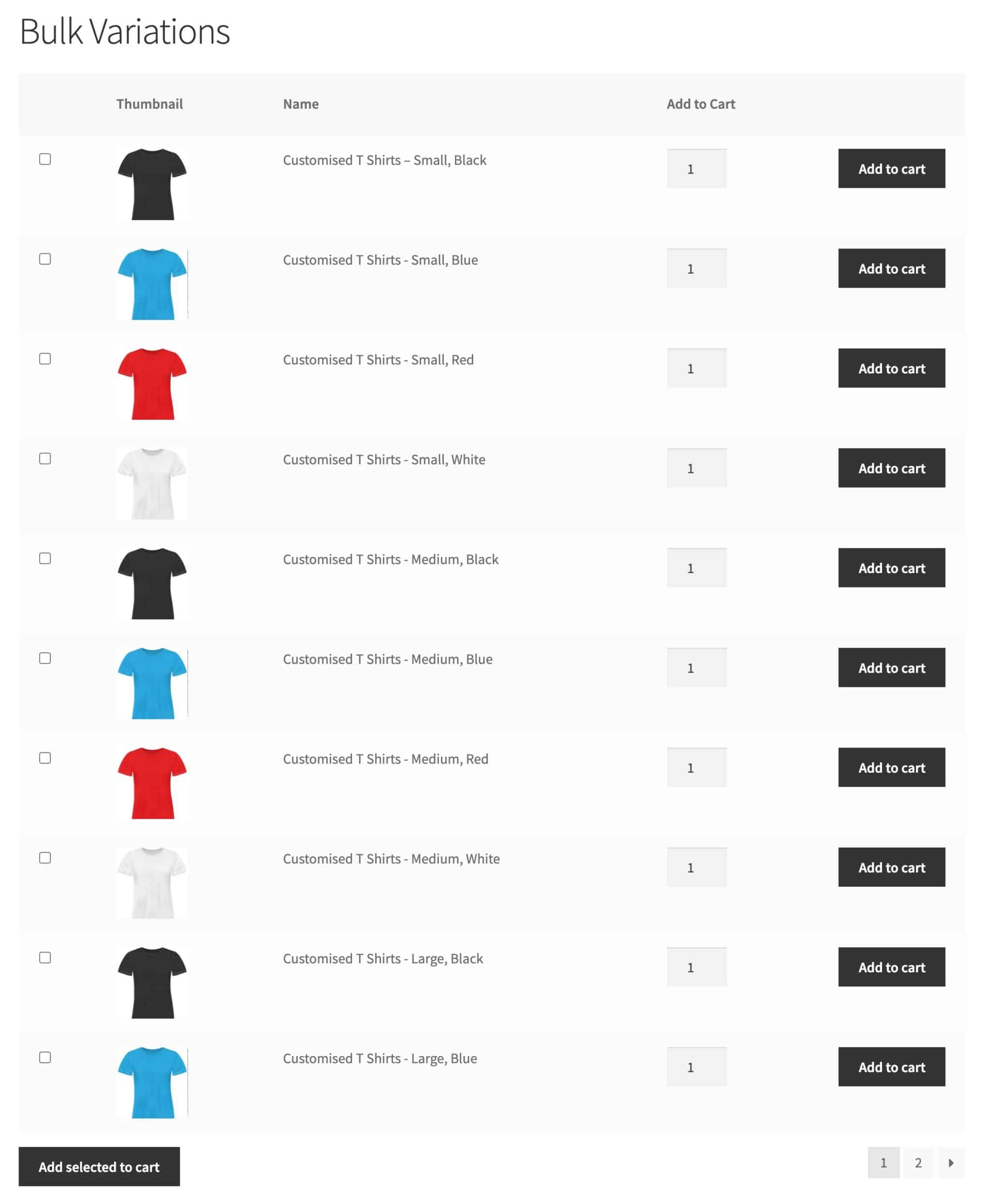 How to create bulk variations forms in WooCommerce