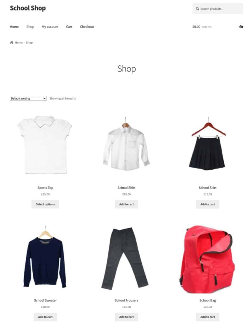 How to create a school uniform shop in WooCommerce