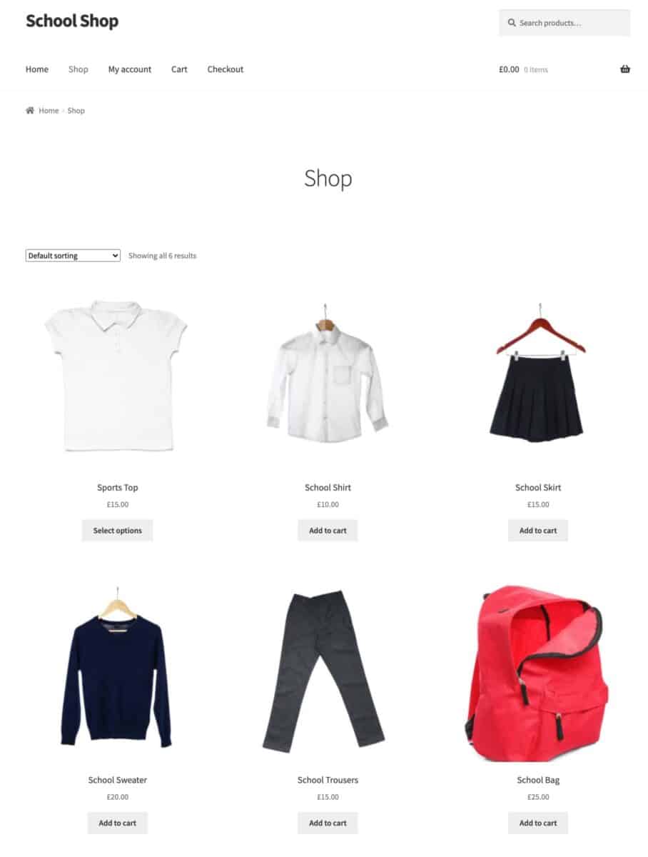 How to create a school uniform shop in WooCommerce