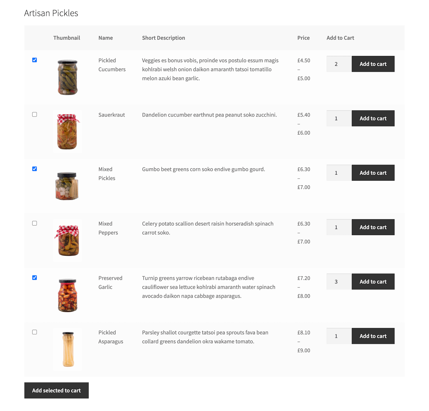 WooCommerce pricing table plugin: how to list products on a single page