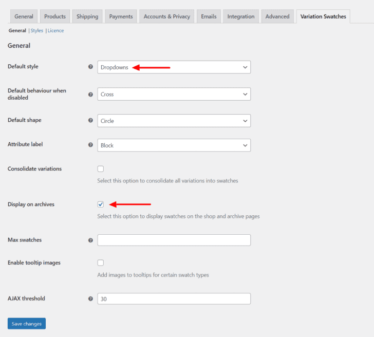 How to show variations on the shop page in WooCommerce