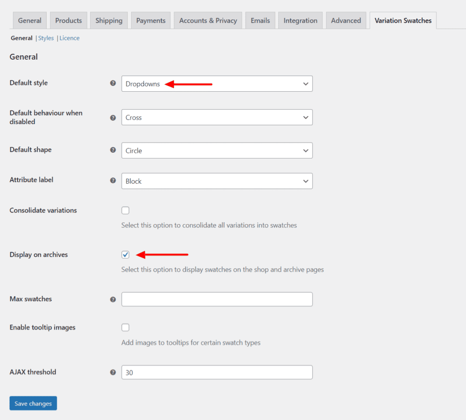 How to show variations on the shop page in WooCommerce