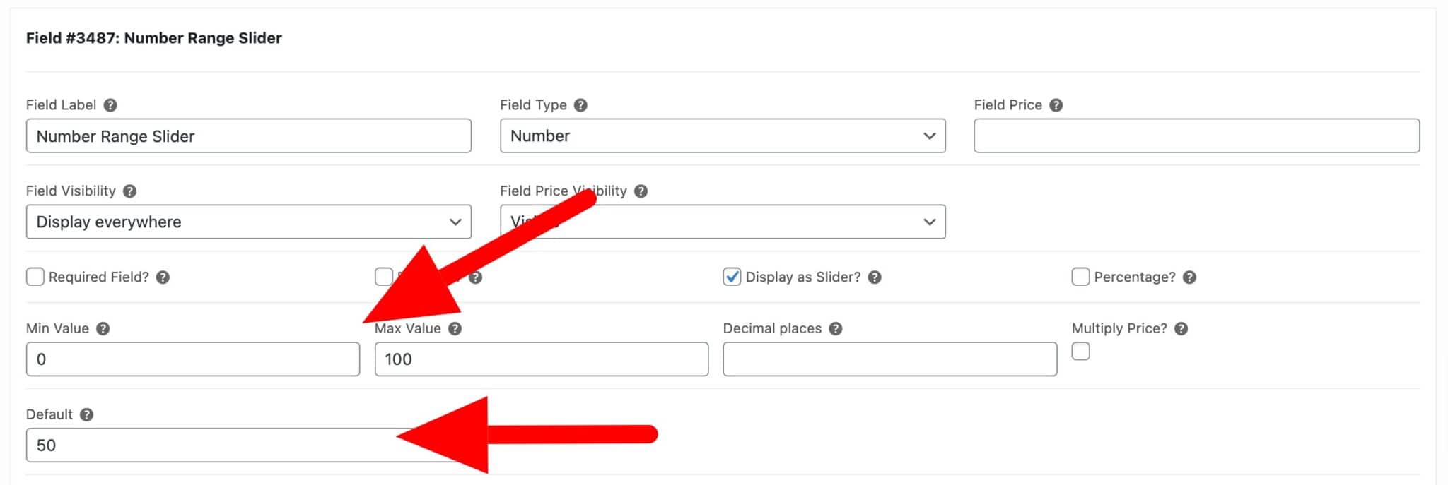 Number range slider fields - Plugin Republic