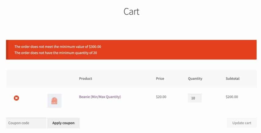 WooCommerce Minimum Maximum Quantity and Order Plugin